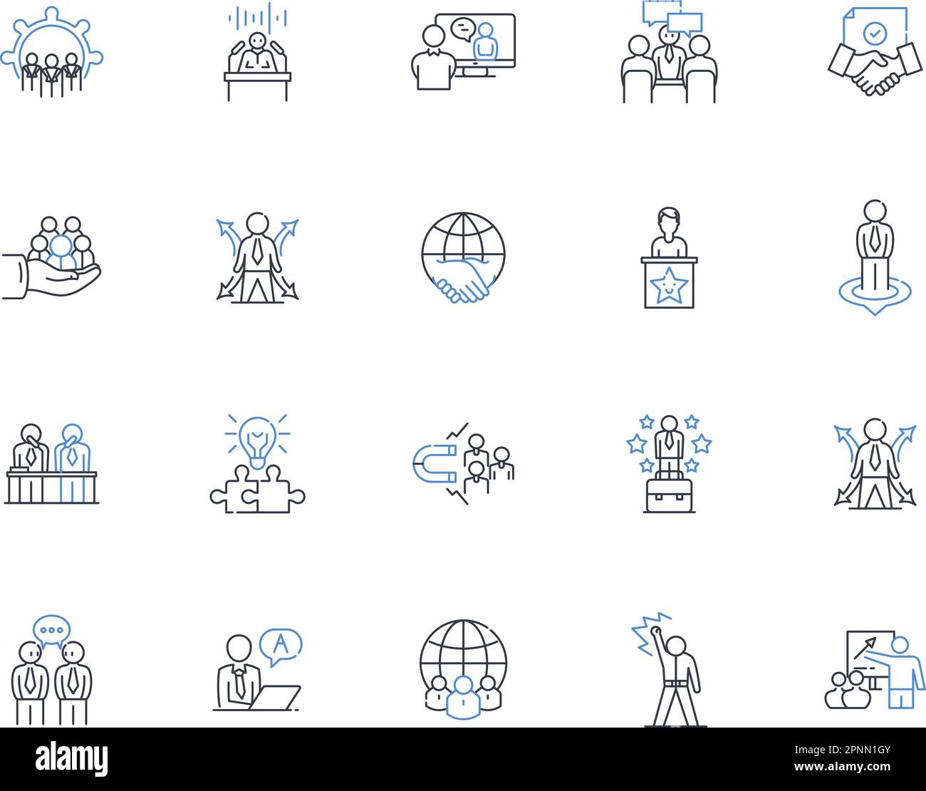 Political machinery line icons collection. Corruption, Partisanship ...