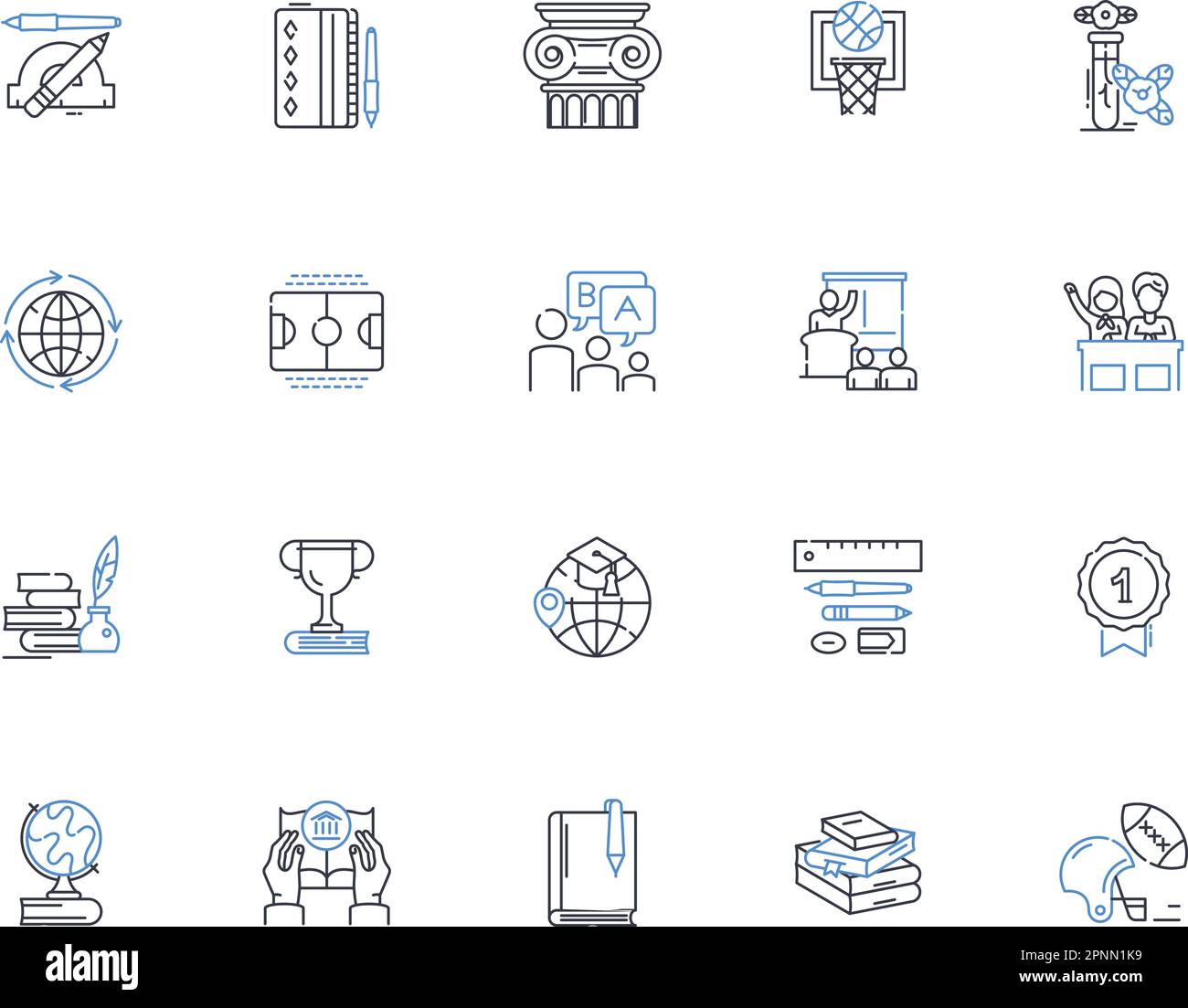 Post-secondary line icons collection. Education, College, University ...