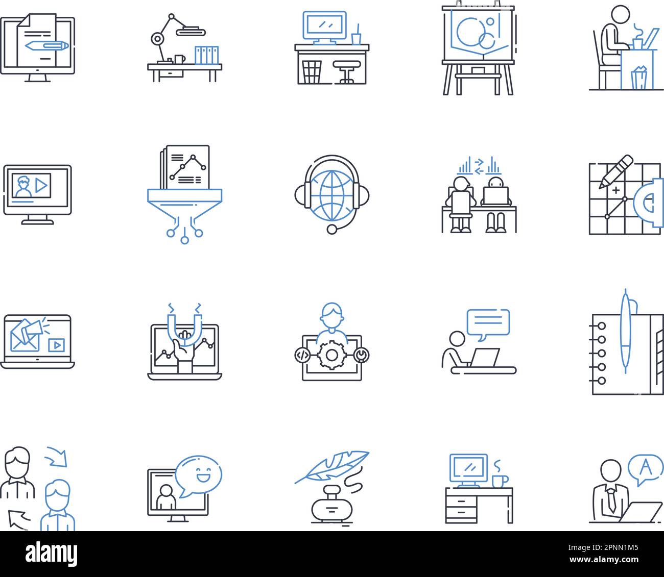Annual convention line icons collection. Gathering, Symposium ...