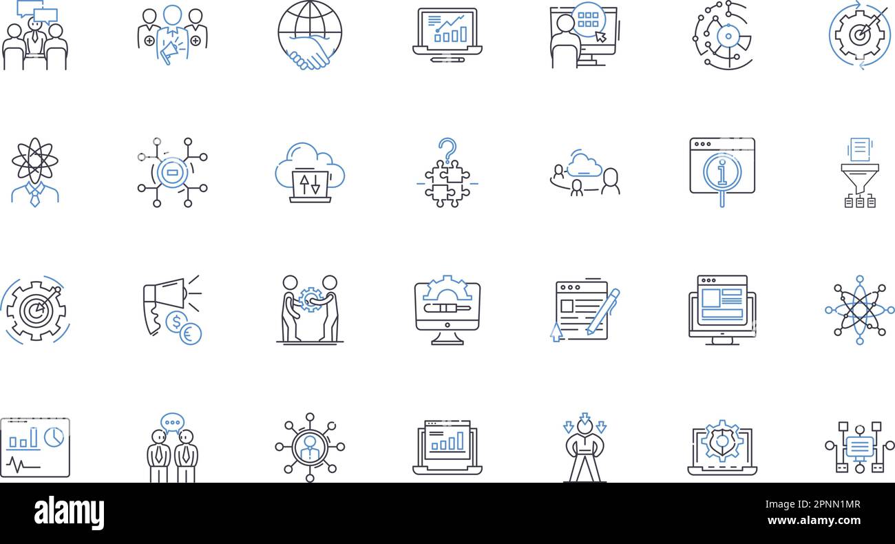 Critique Line Icons Collection Analysis Review Assessment Evaluation Feedback Observation