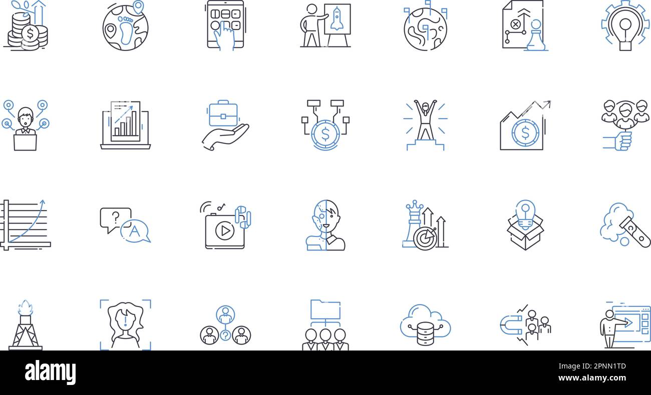 Advancement tools line icons collection. Progression, Advancement, Growth, Development ...