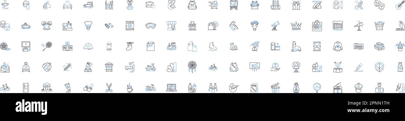 Retail trade line icons collection. Sales, Customer, Inventory ...