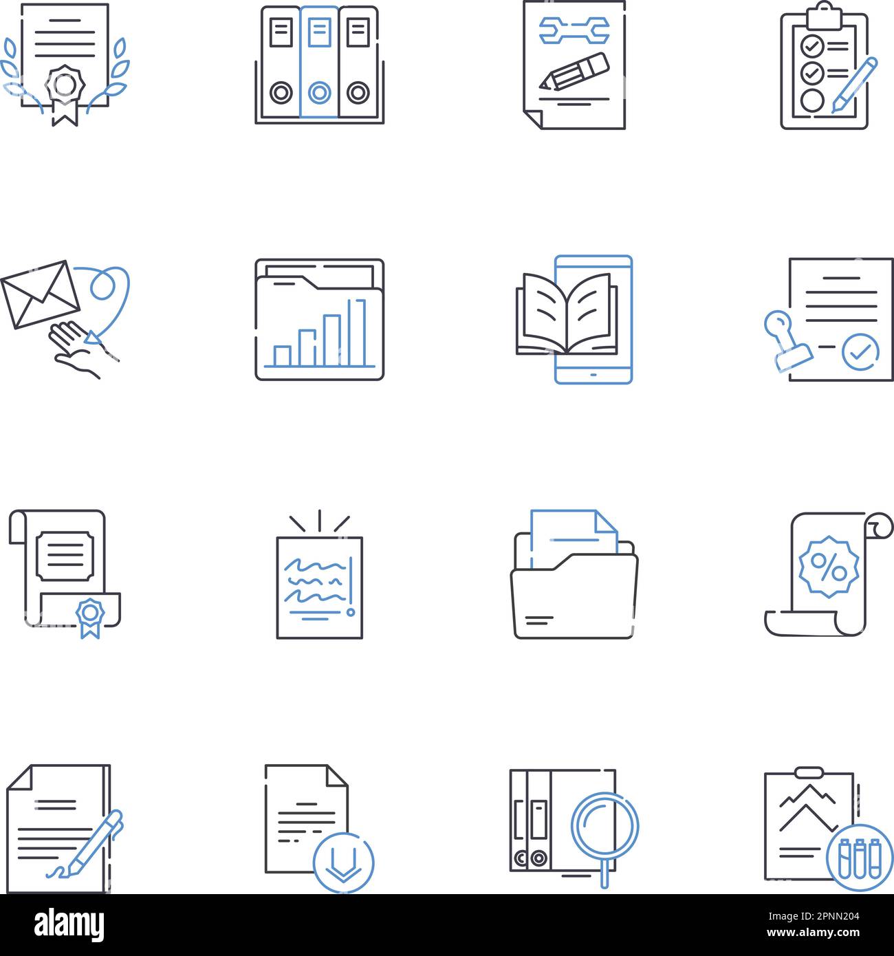 Periodical release line icons collection. Magazine , Journal ...