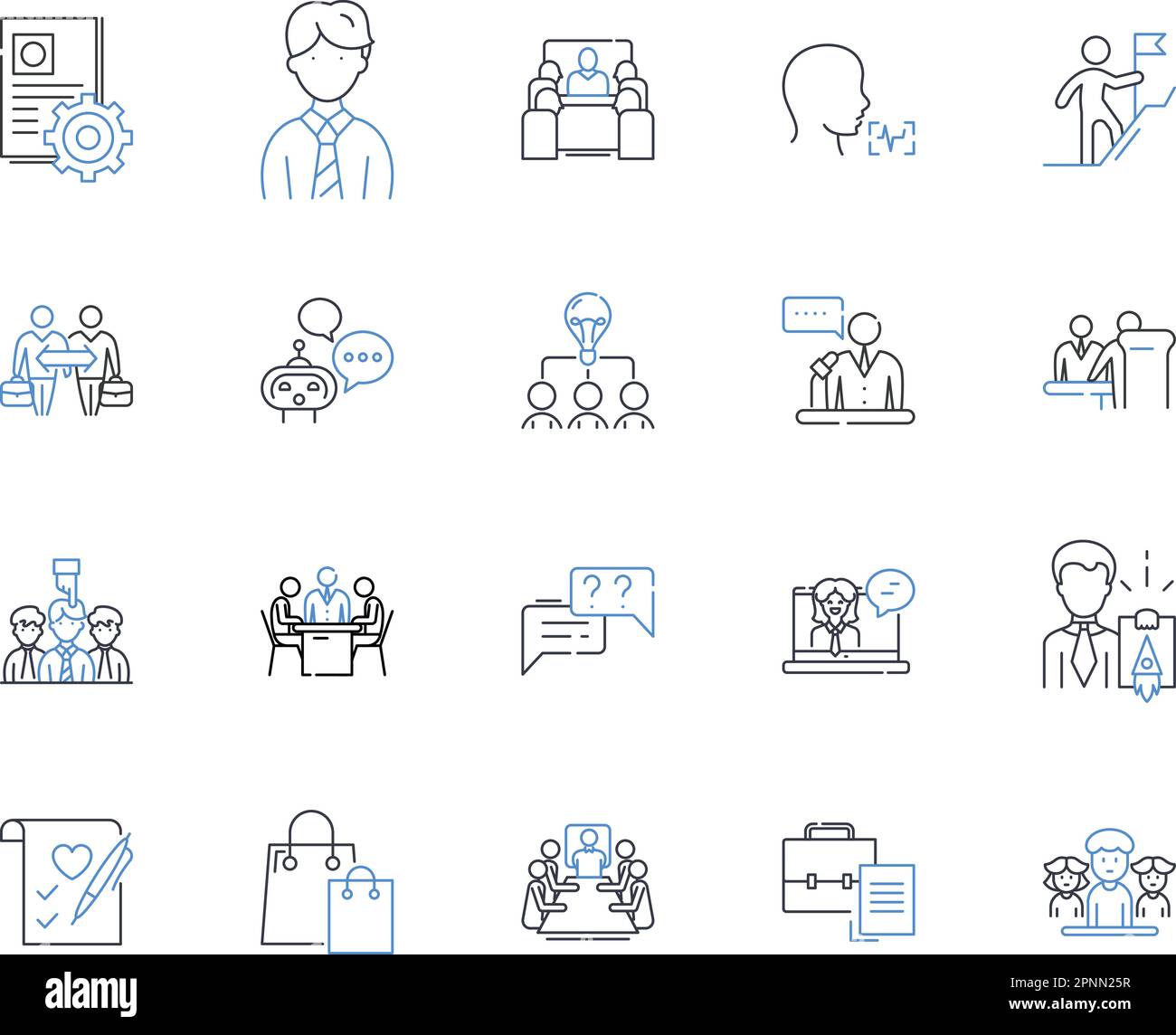 Career sustenance line icons collection. Development, Growth, Direction ...