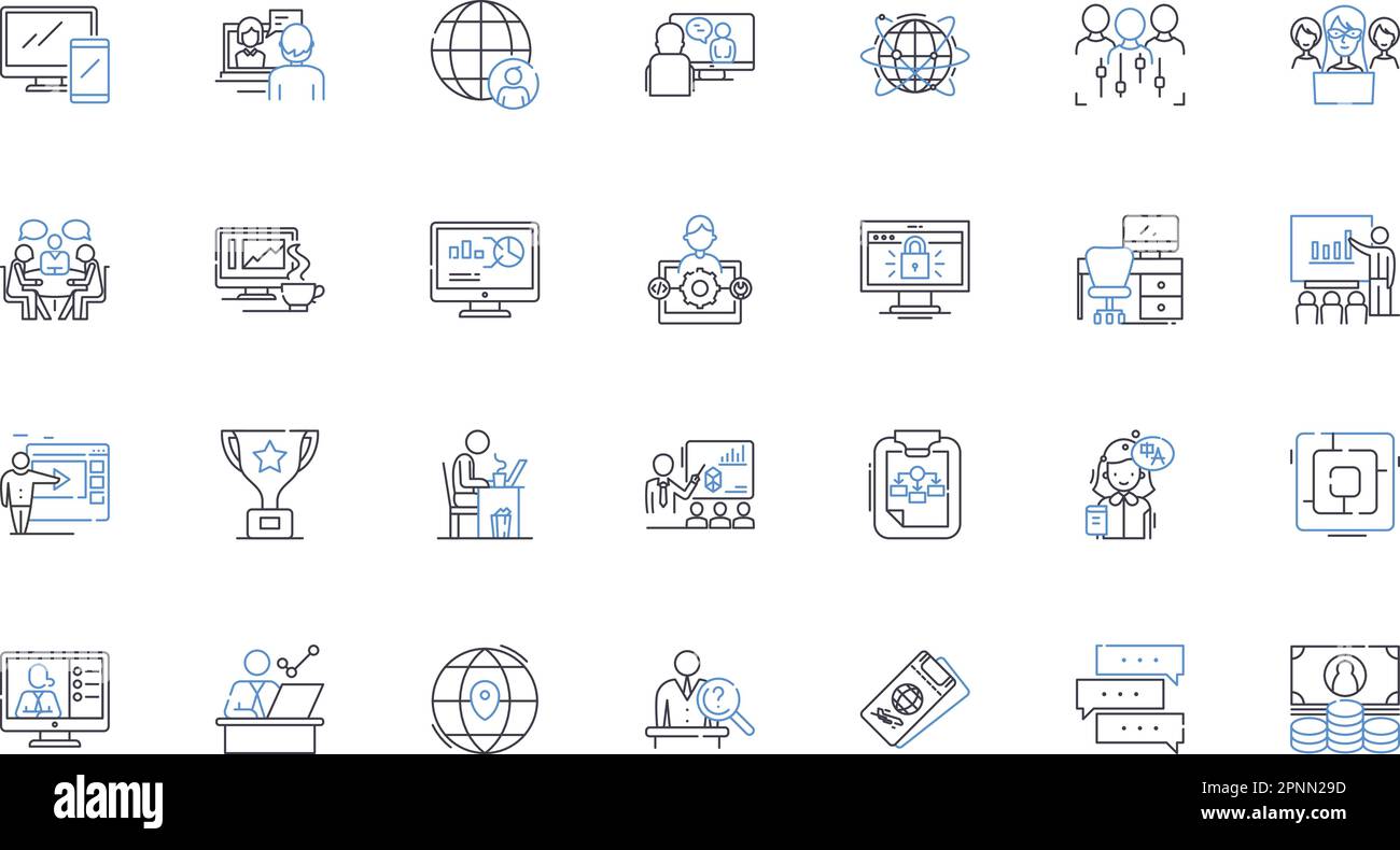 Sales Squad Line Icons Collection Revenue Targets Prospects Pipeline Conversion Pitches