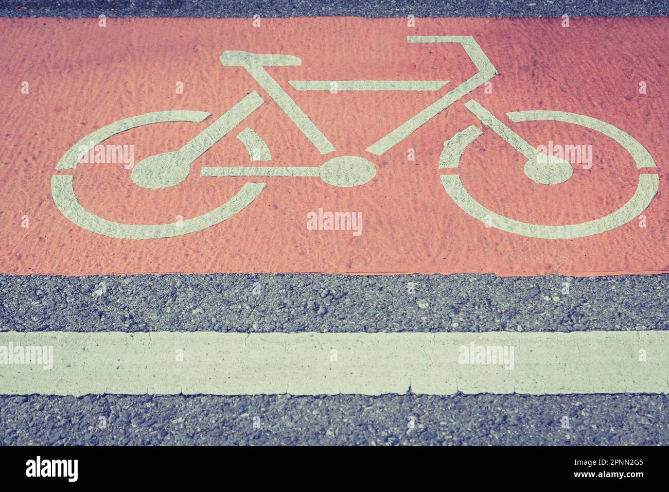 Bicycle lane on the road background Stock Photo - Alamy