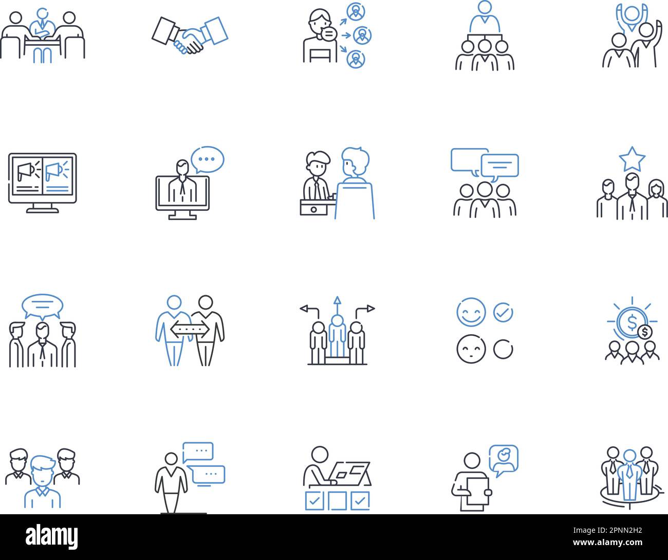 Negotiation line icons collection. Compromise, Bargain, Concession ...