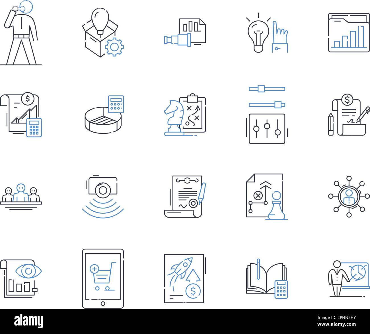Proposal and suggestion line icons collection. Recommending ...