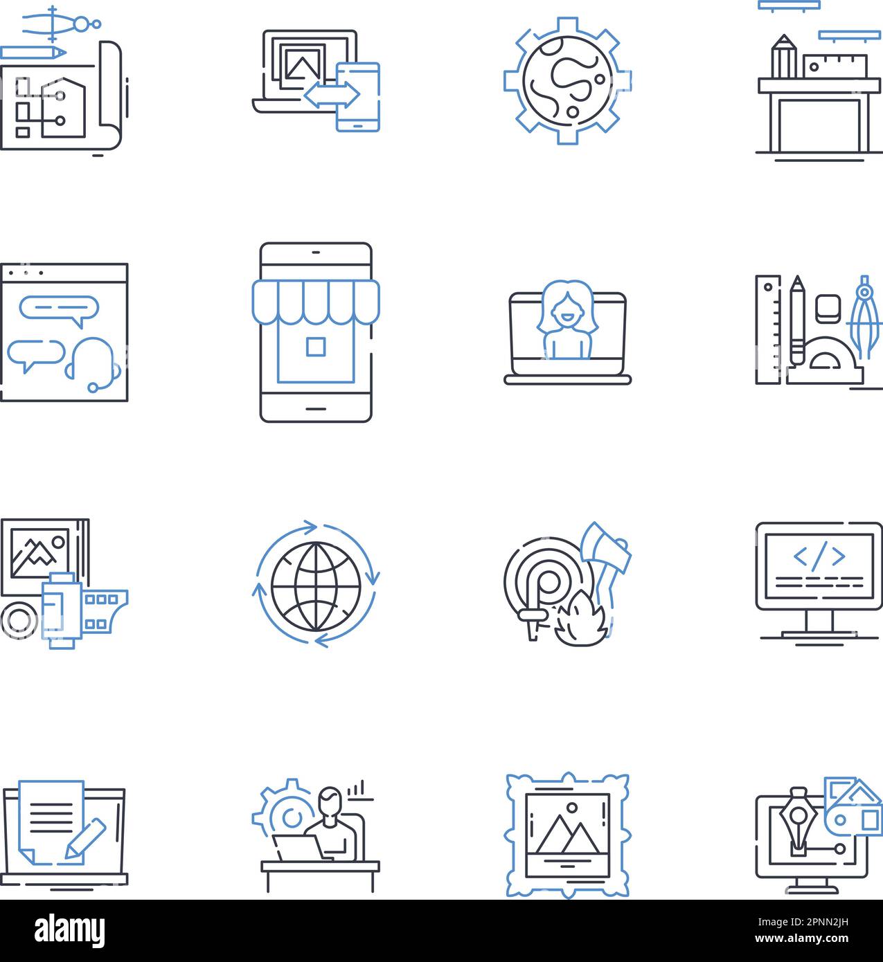 Micro-enterprising line icons collection. Entrepreneur, Small business ...