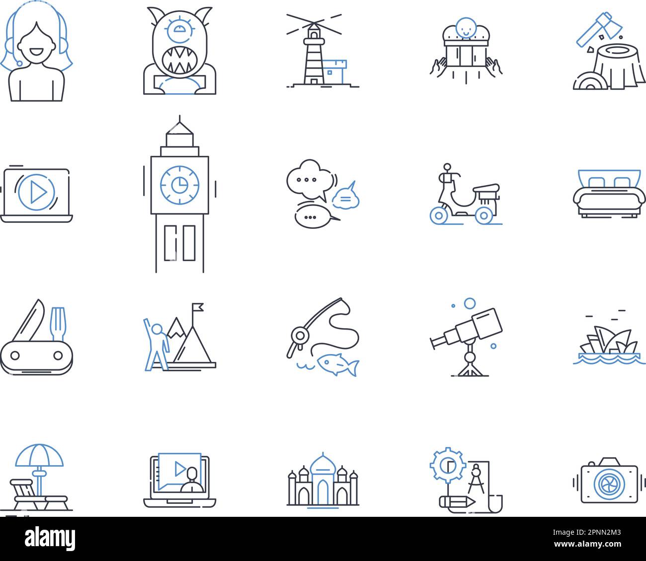 Opulent travel line icons collection. Luxurious, Extravagant, Lavish ...