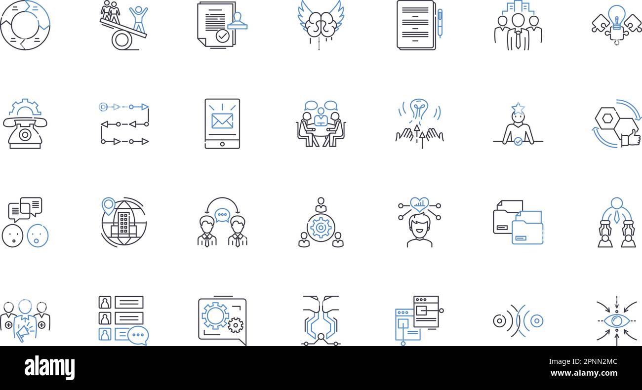 Concord harmony line icons collection. Convergence, Agreement ...