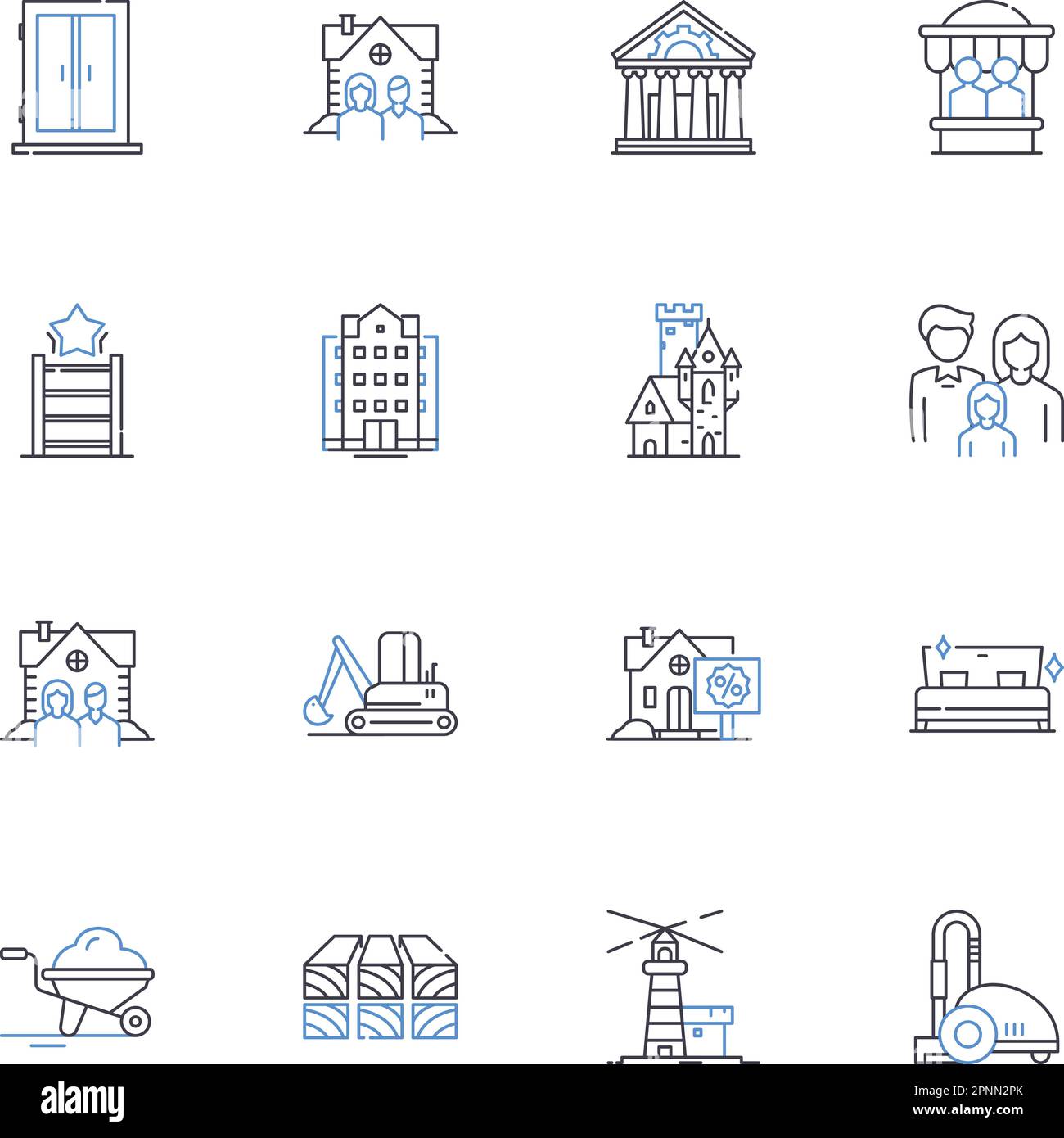 Home Cleaning line icons collection. Scrubbing, Dusting, Vacuuming ...