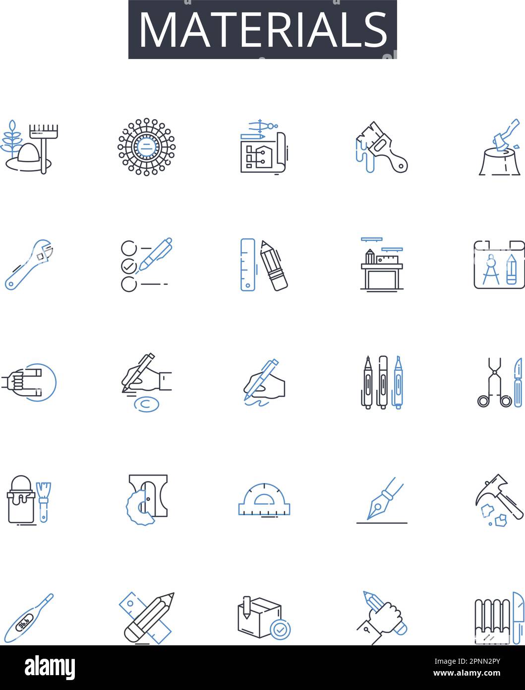 Materials line icons collection. Comestibles, Ingredients, Elements ...