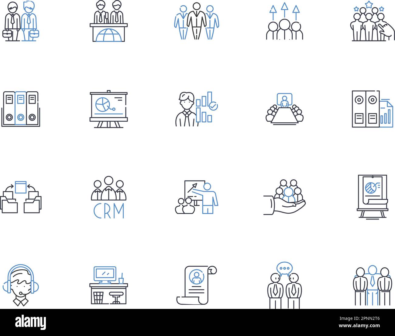 Remote agency line icons collection. Virtual, Digital, Global ...