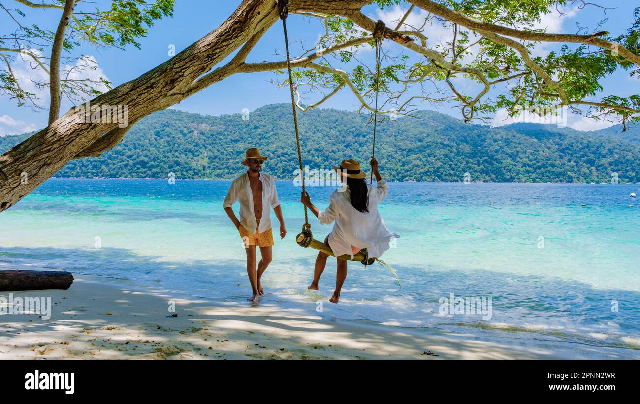Koh Lipe Island Southern Thailand with turqouse colored ocean and white ...