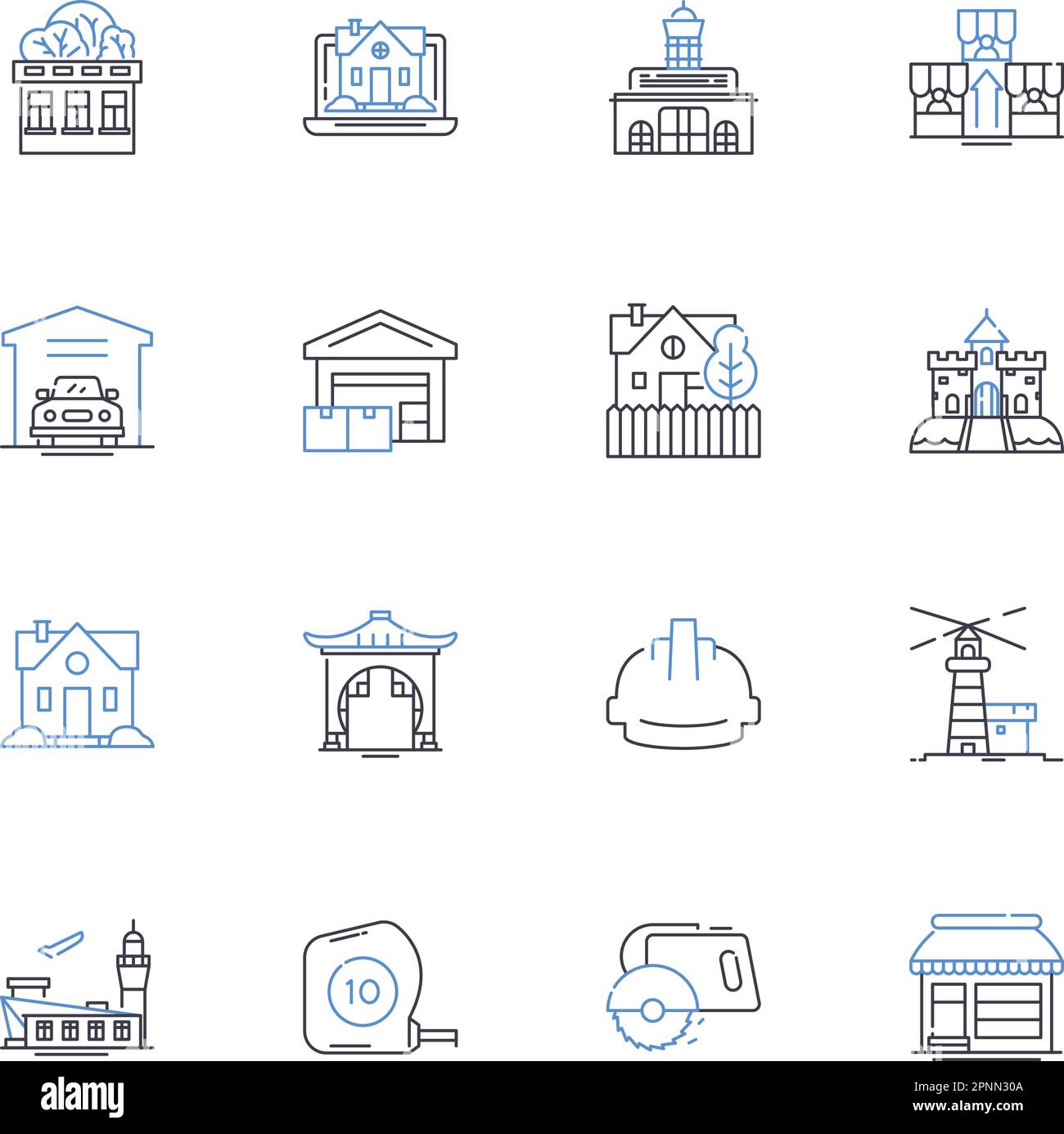 Rural and rustic line icons collection. Countryside, Farmhouse, Serene ...
