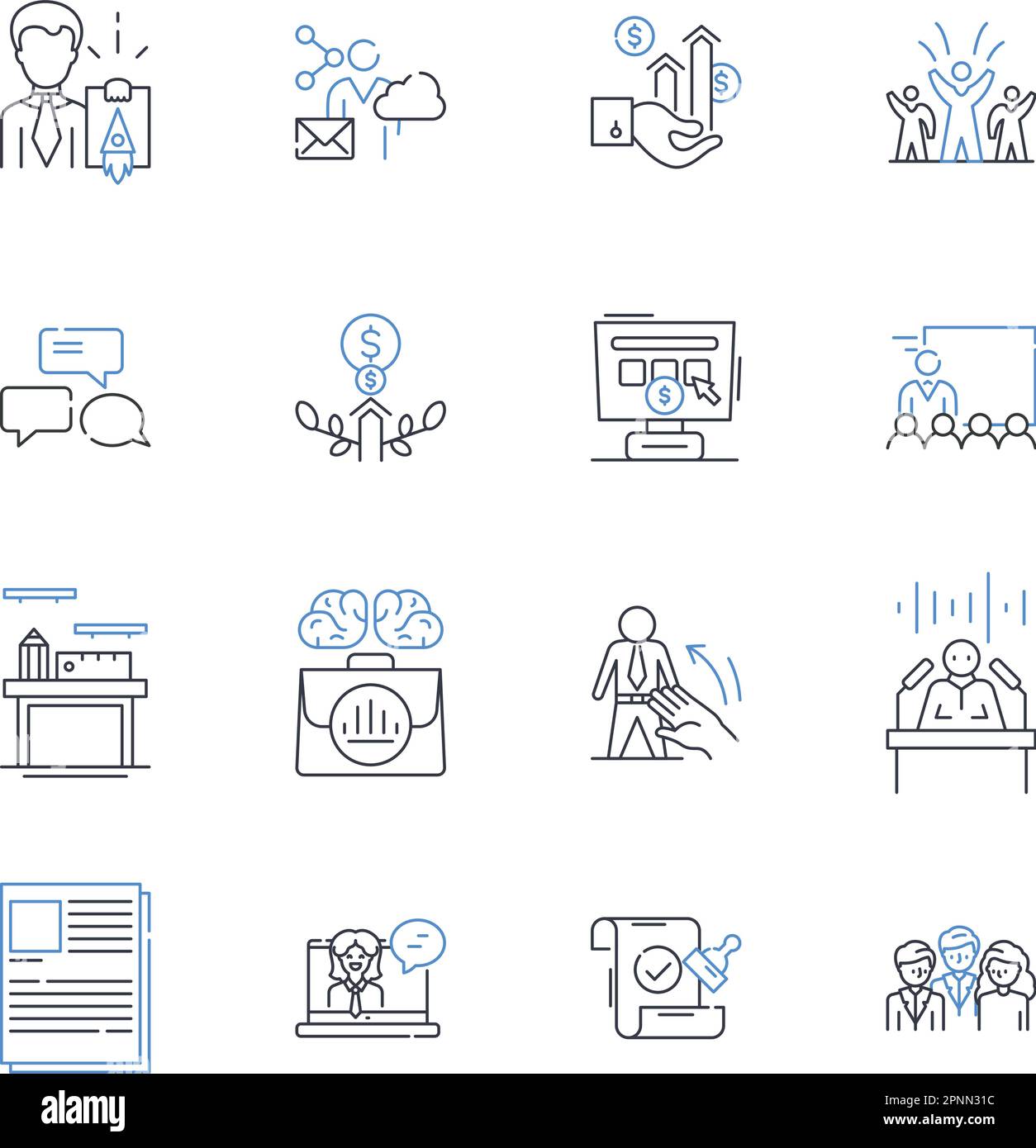 Personnel development line icons collection. Training, Development ...