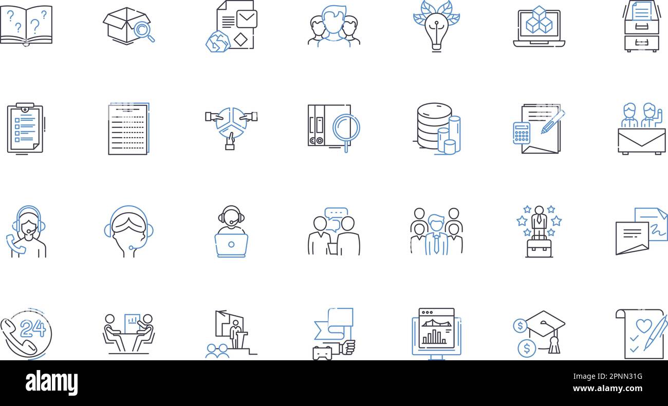 Marketing Services Line Icons Collection Advertising Branding Consulting Strategy Analytics