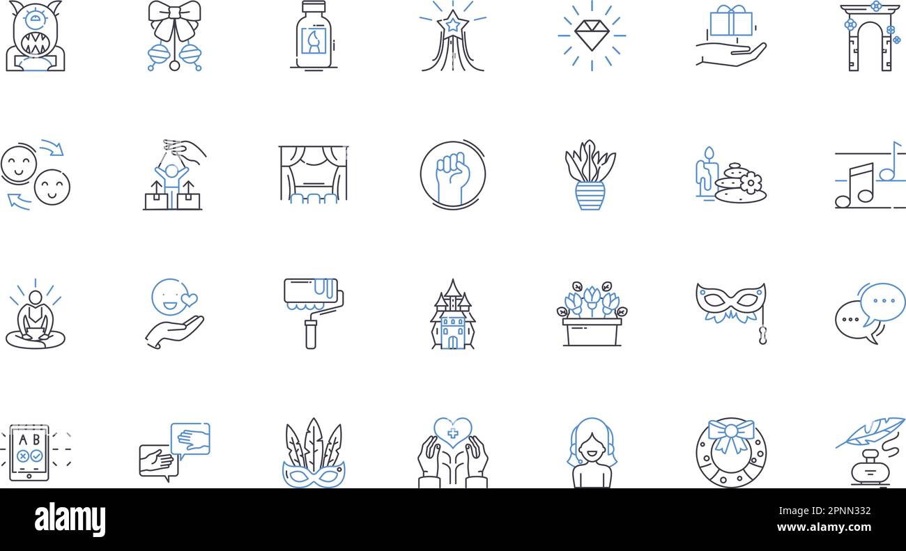 Entertainment line icons collection. Music, Movies, Theater, Gaming ...