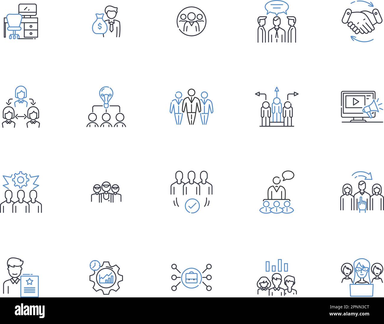 Collective line icons collection. Collaboration, Unity, Group ...