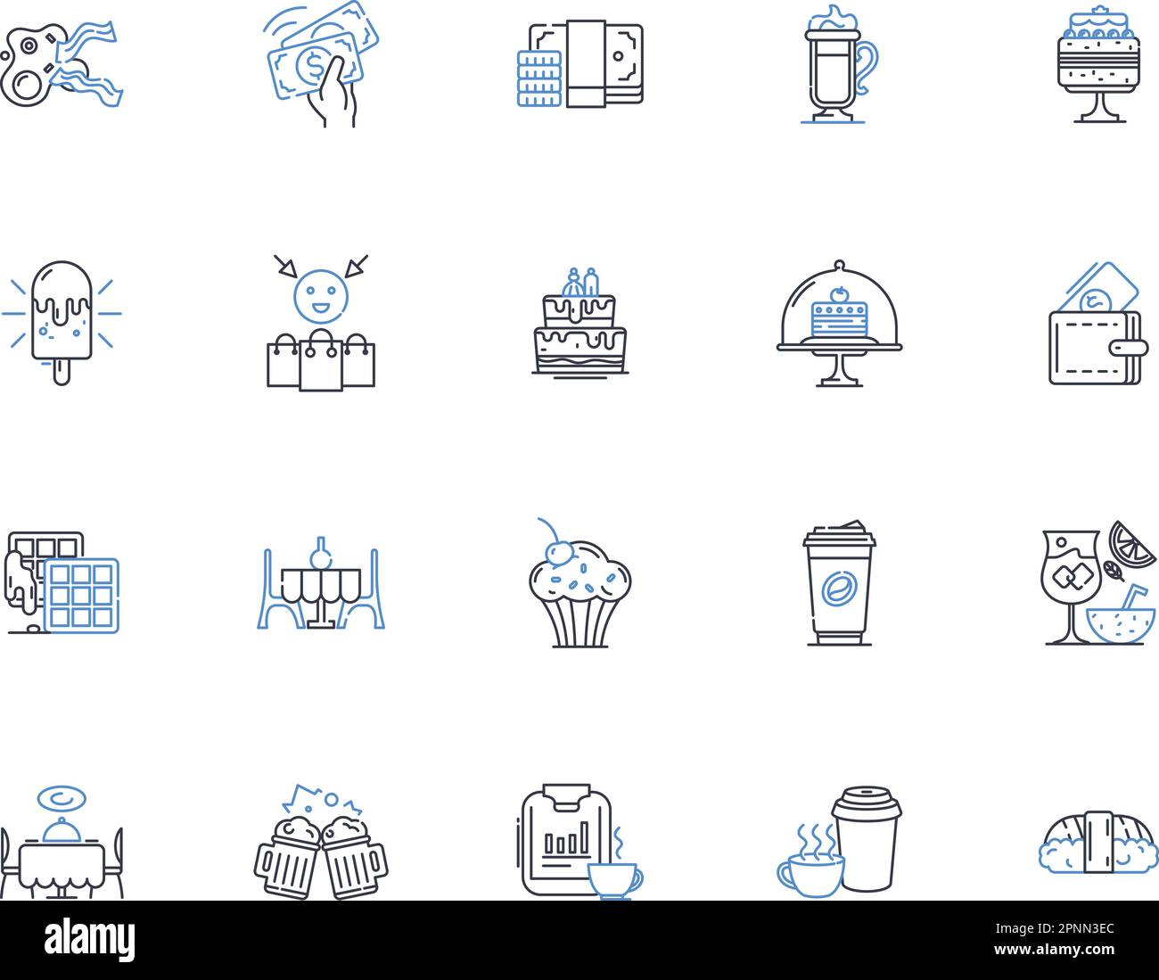 Buffet line icons collection. Variety, All-you-can-eat, Feast ...