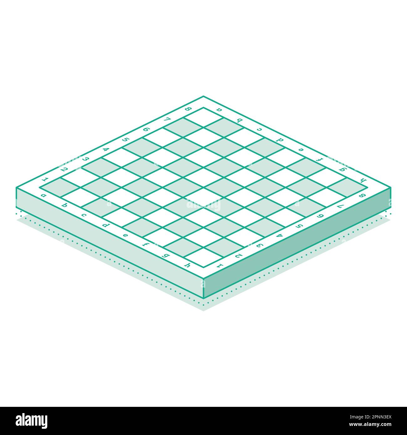 Isometric Outline Chessboard. Vector Illustration. Icon or Symbol ...
