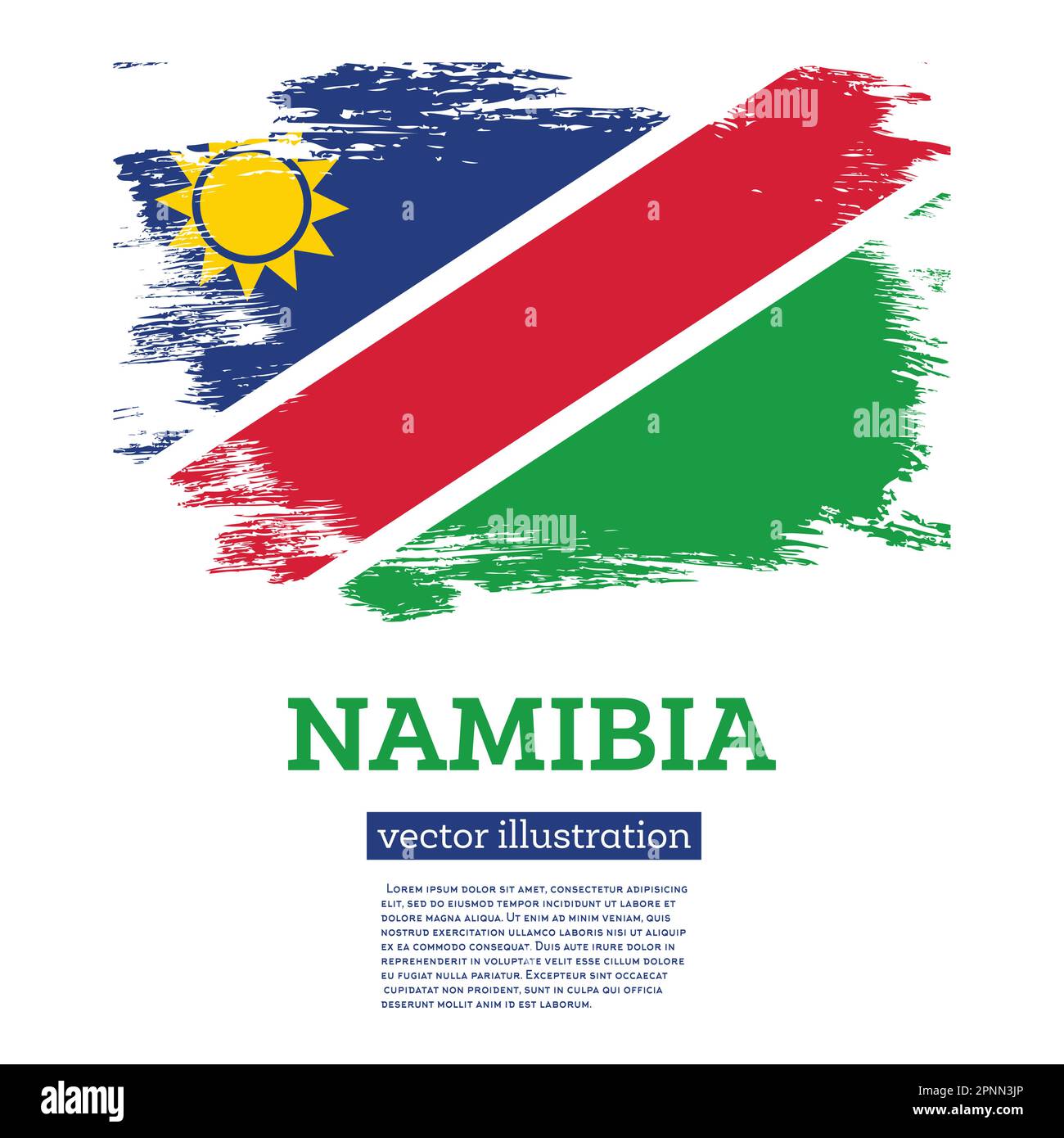 Namibia Flag with Brush Strokes. Vector Illustration. Independence Day Stock Vector Image & Art ...