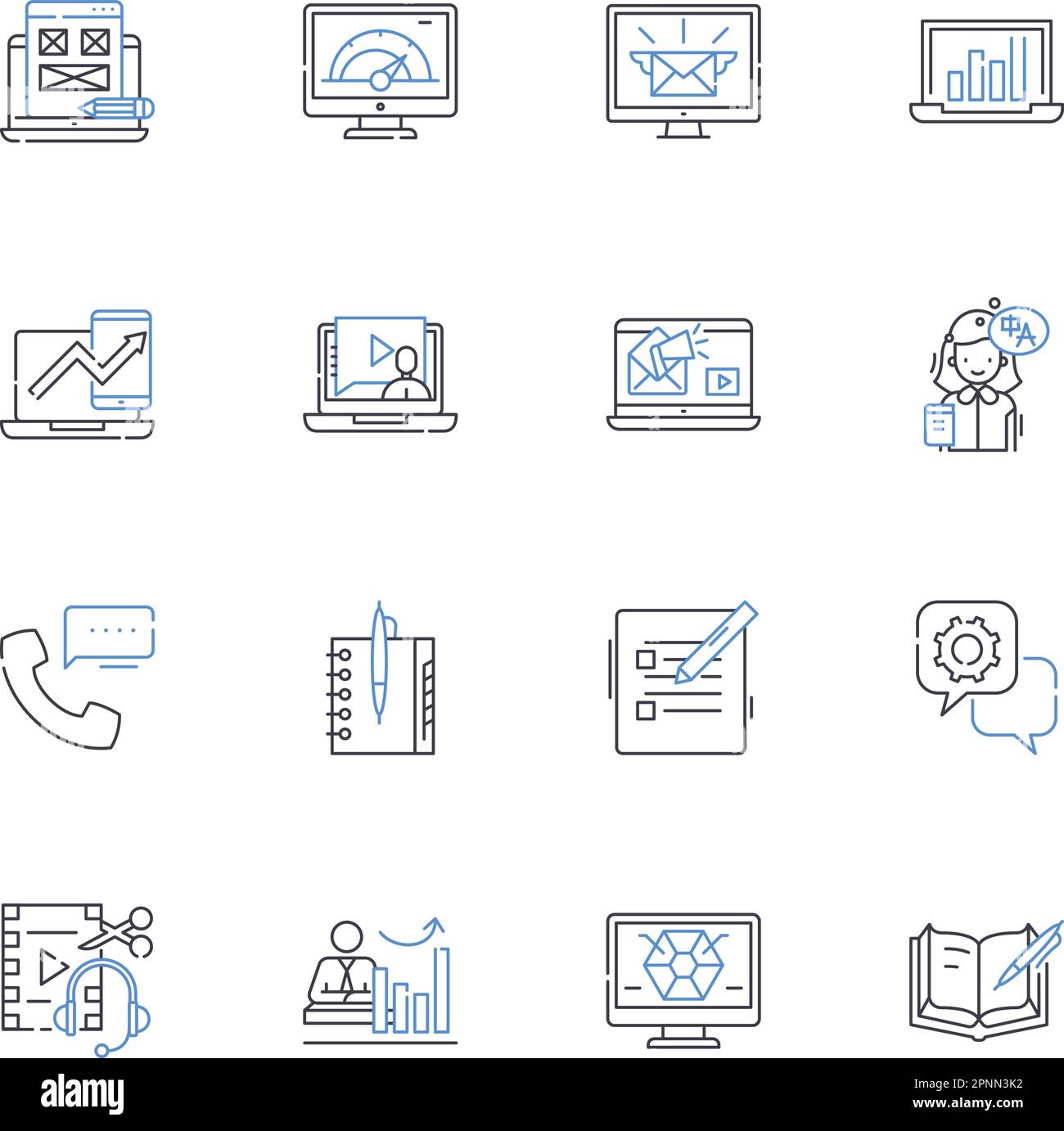 Freelance career line icons collection. Flexibility, Autonomy ...