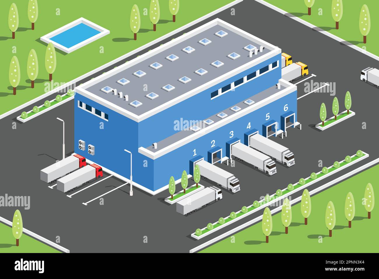 Isometric Distribution Logistic Center. Warehouse Storage Facilities ...