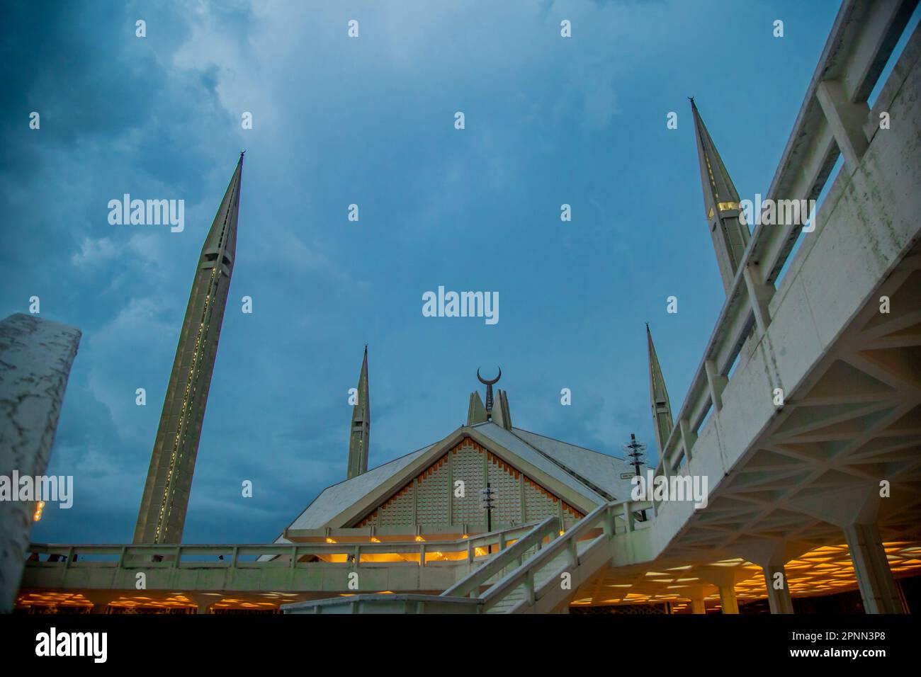 The Shah Faisal Mosque (Masjid) Cloudy day, The Modern Islamic ...