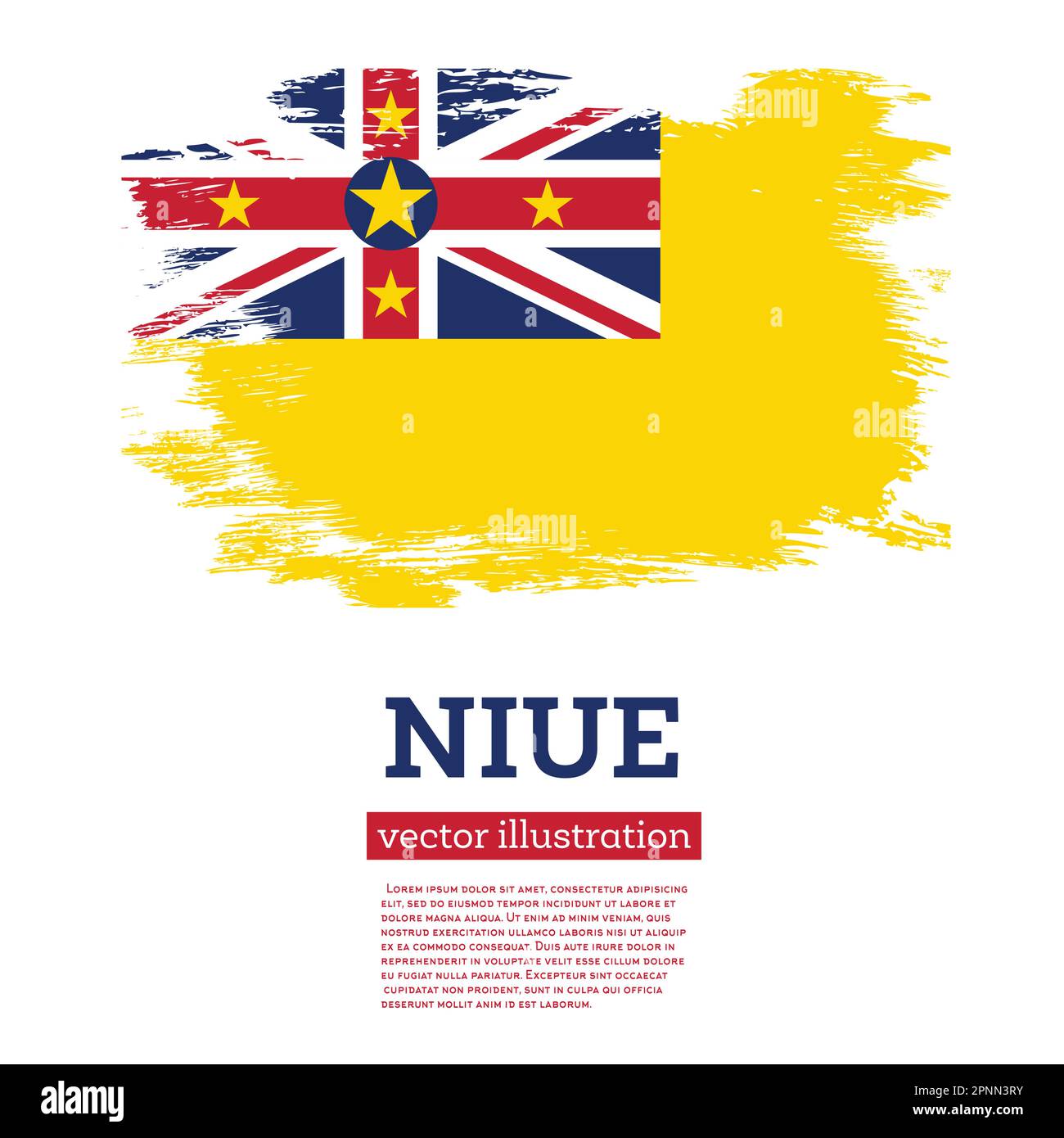 Niue Flag with Brush Strokes. Vector Illustration. Independence Day Stock Vector Image & Art - Alamy