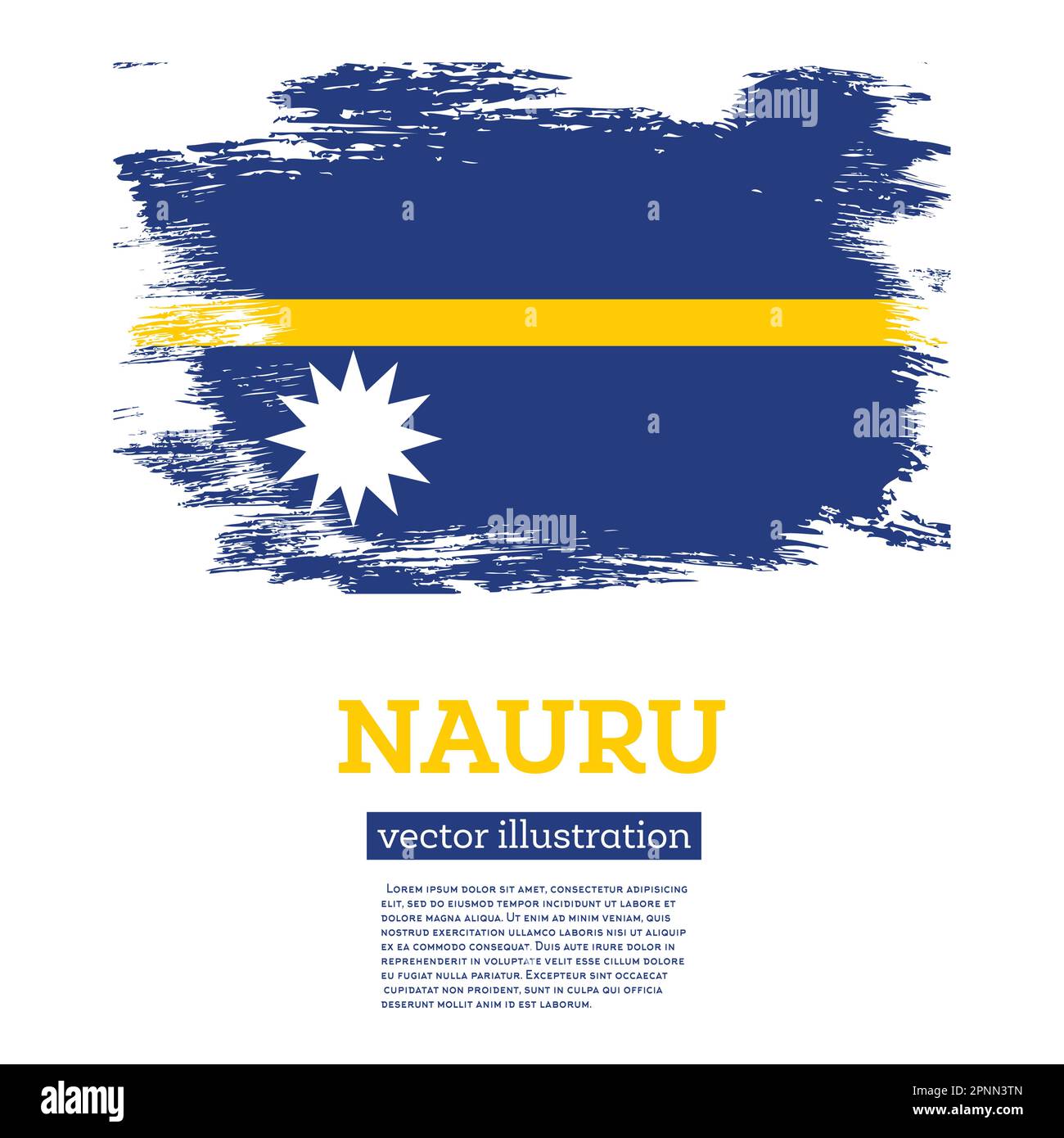 Nauru Flag with Brush Strokes. Vector Illustration. Independence Day ...