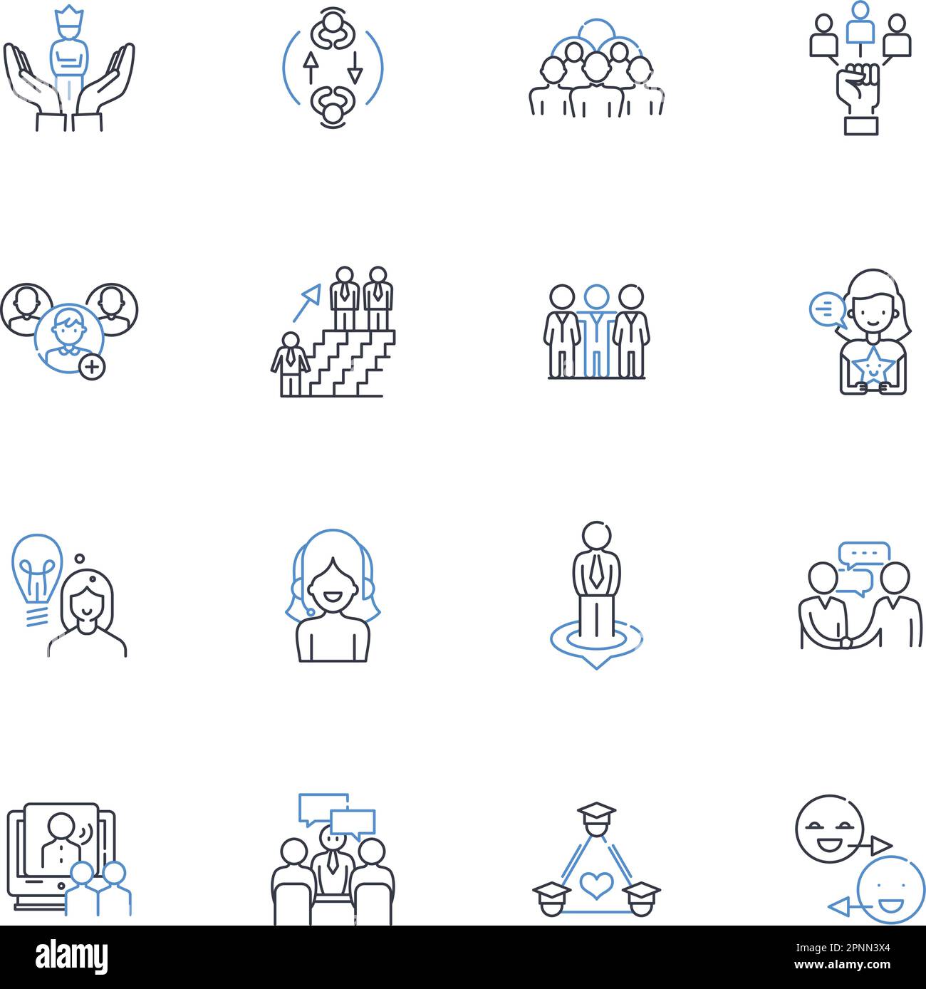 Sales Expert Line Icons Collection Strategy Conversion Pipeline