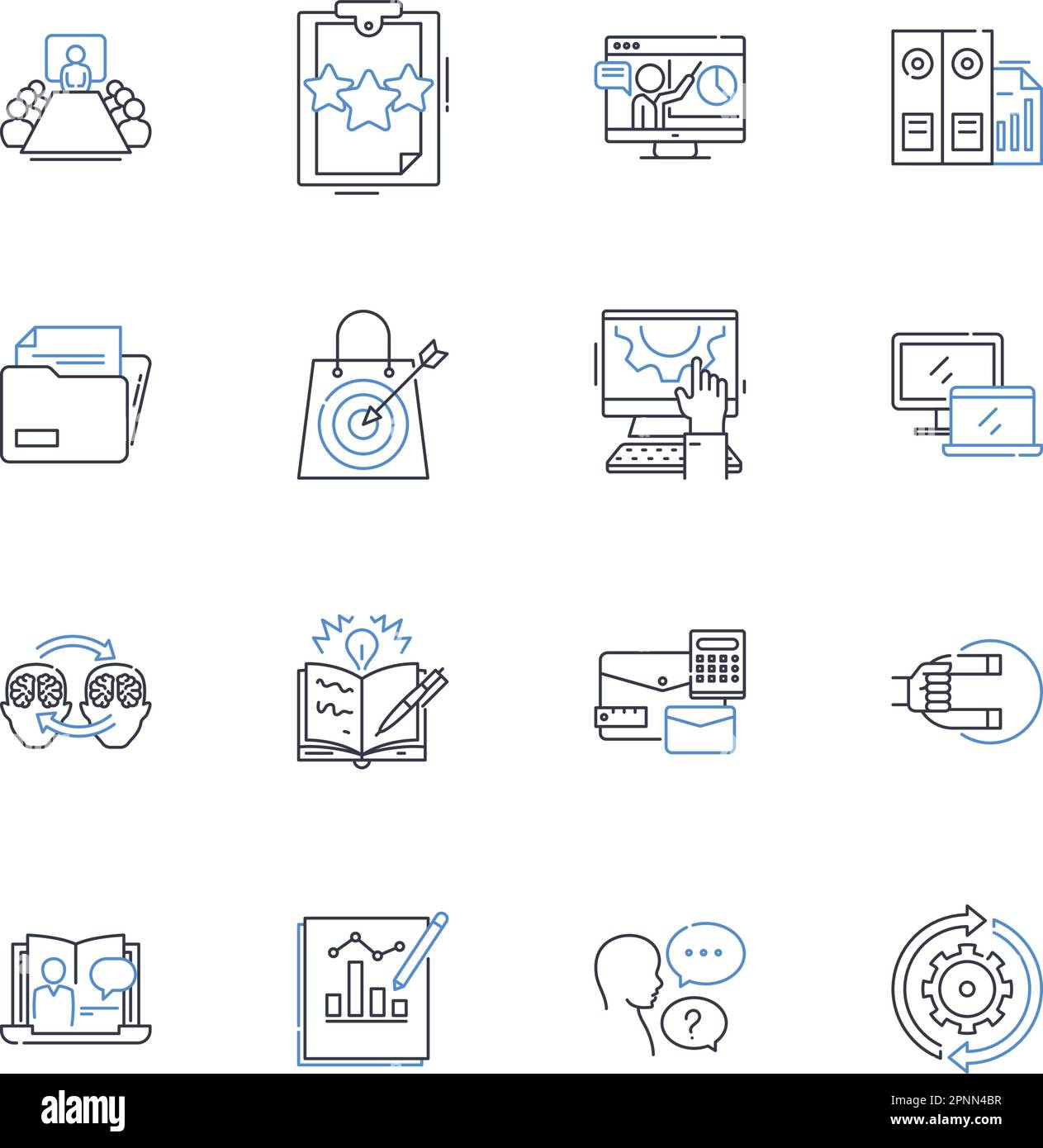 B2B nerking line icons collection. Collaboration, Partnership ...