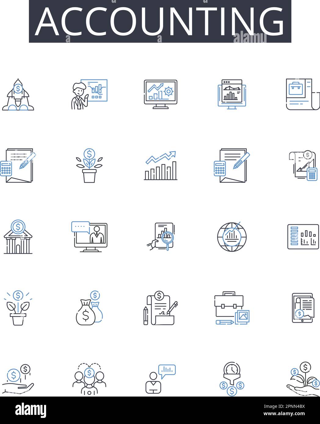 Accounting line icons collection. Marketing, Sales, Economics ...