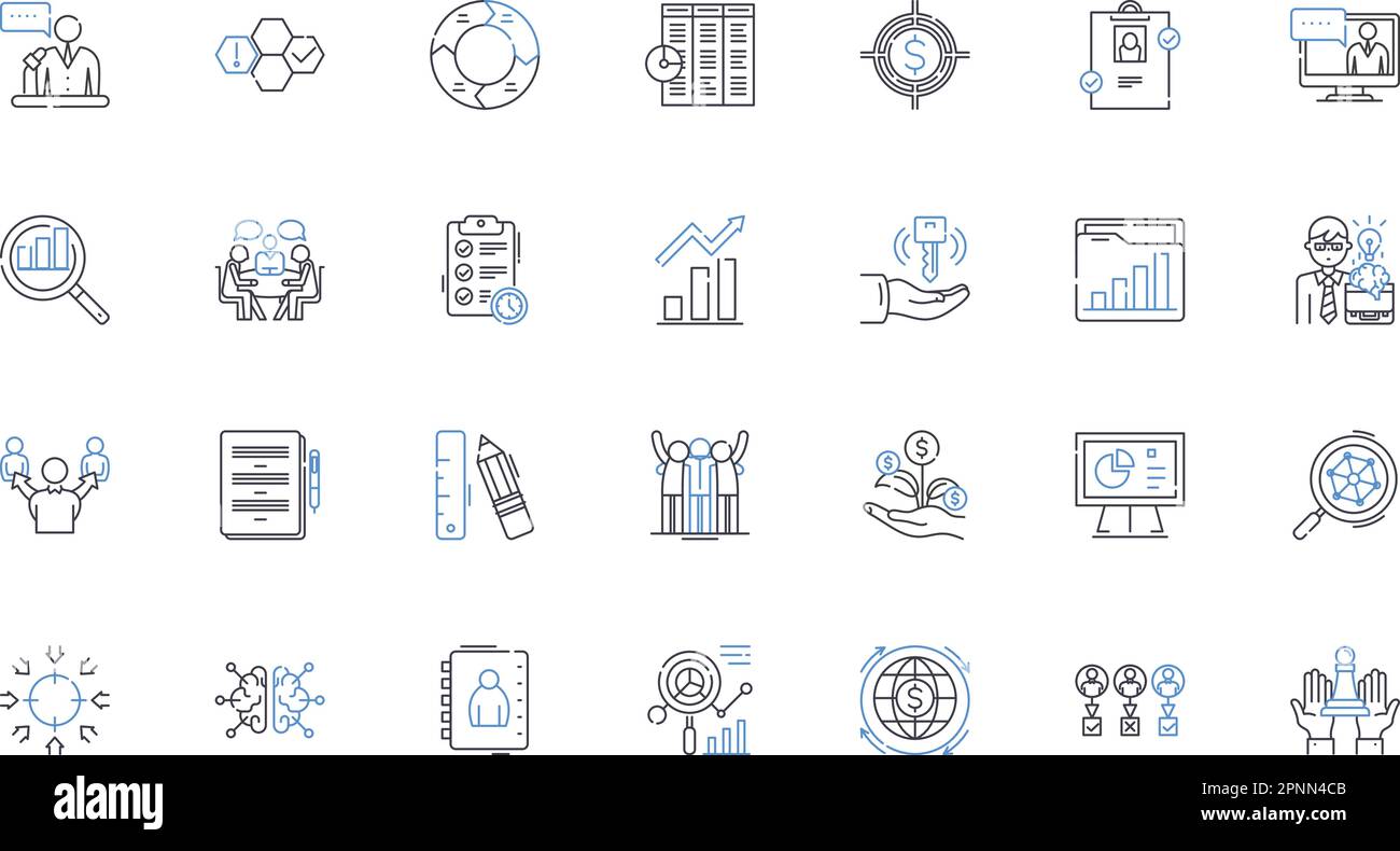 Sales strategy line icons collection. Targeting, Branding ...