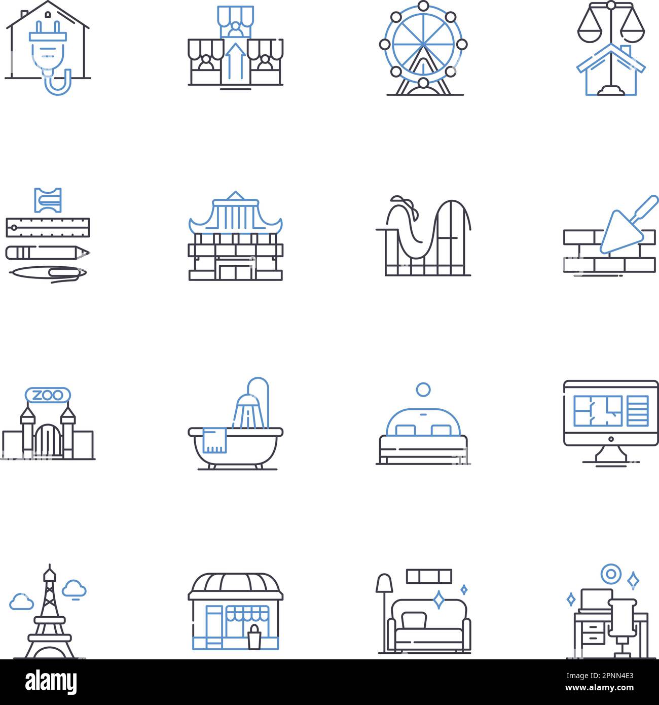 Interior Cleaning line icons collection. Dusting, Polishing, Sweeping ...