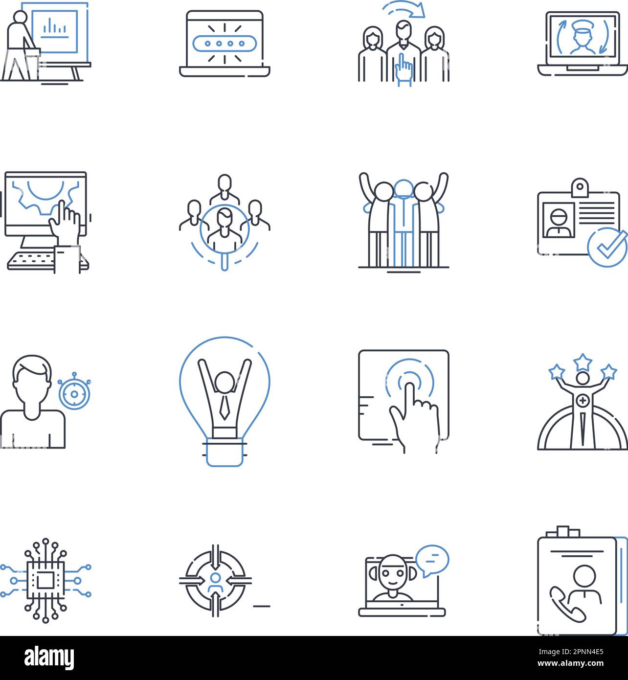 Commercial ties line icons collection. Partnership, Collaboration ...