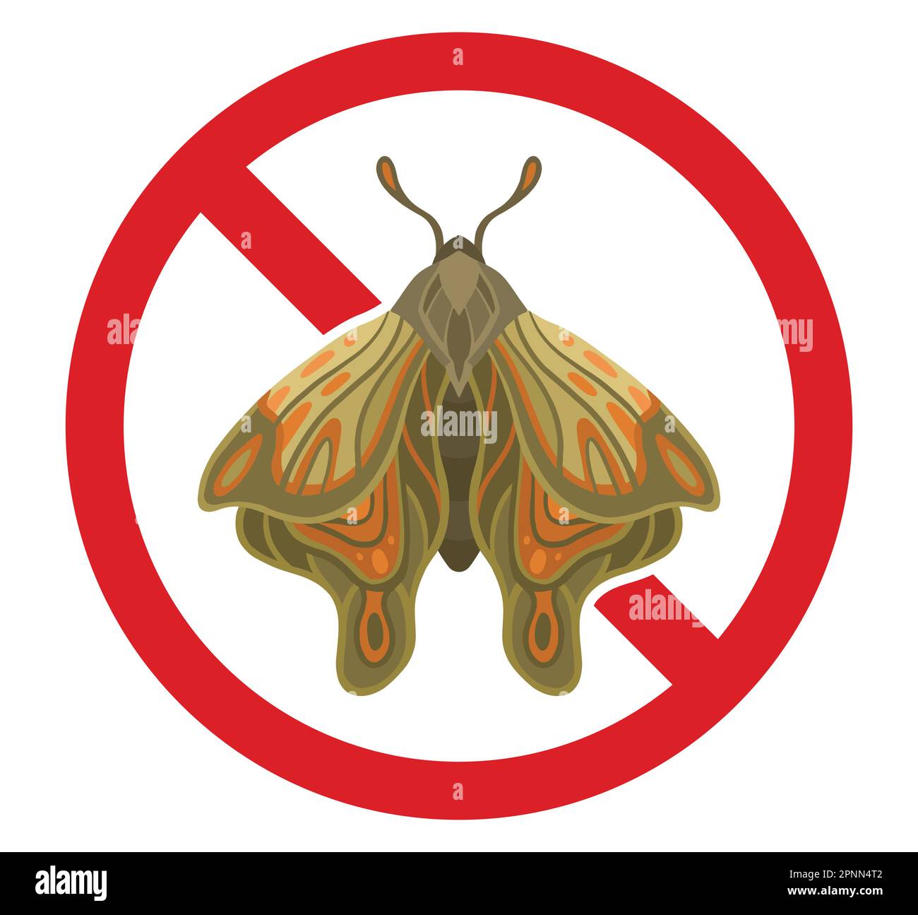 Vector prohibited badge with moth for pesticide and repellent ...