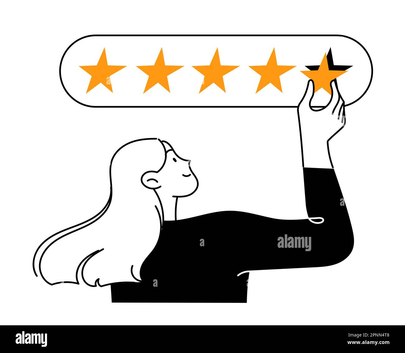 Woman gives a high 5-star rating Stock Vector Image & Art - Alamy