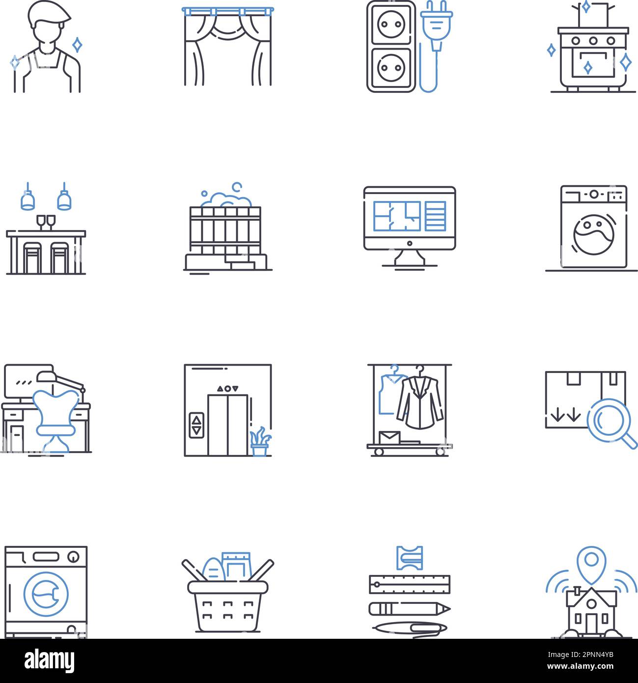 Interior renovation line icons collection. Design, Remodeling ...