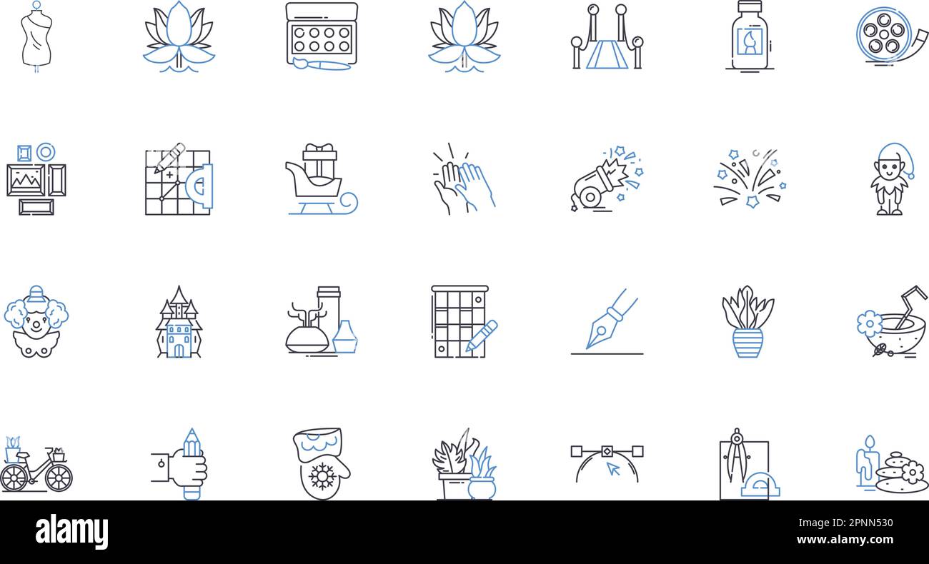 Imaginative hobbies line icons collection. Fantasy, Creativity ...