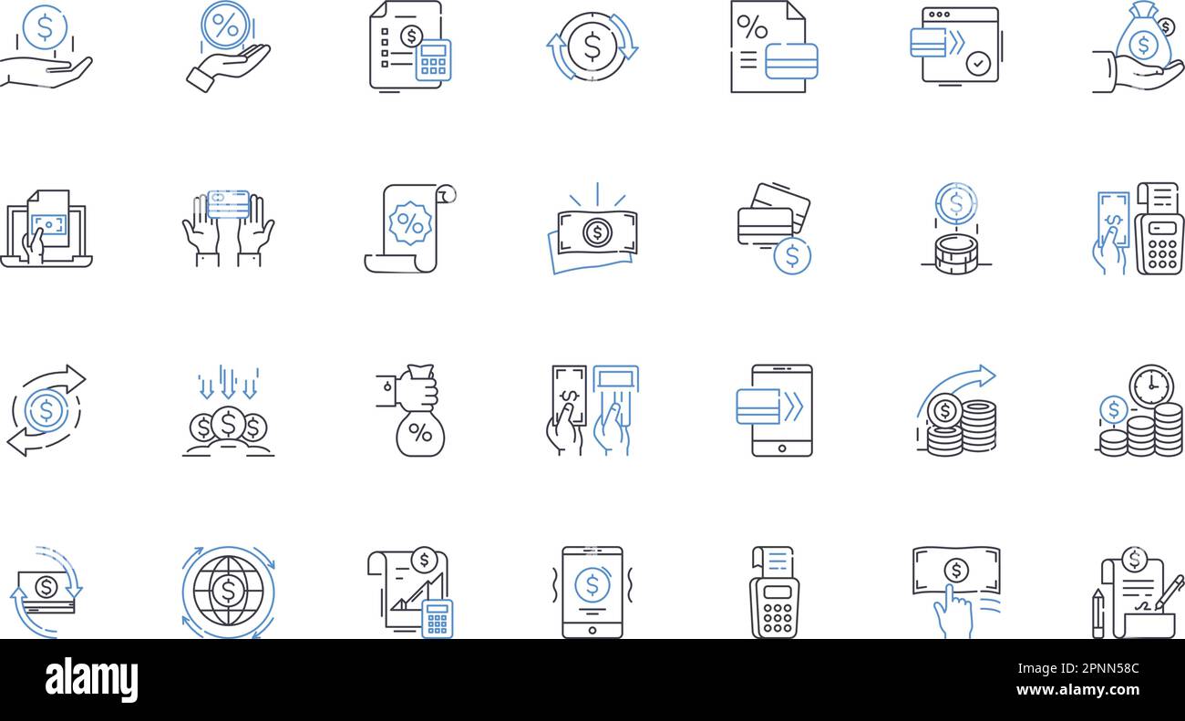 Disbursement line icons collection. Payment, Distribution, Allocation ...