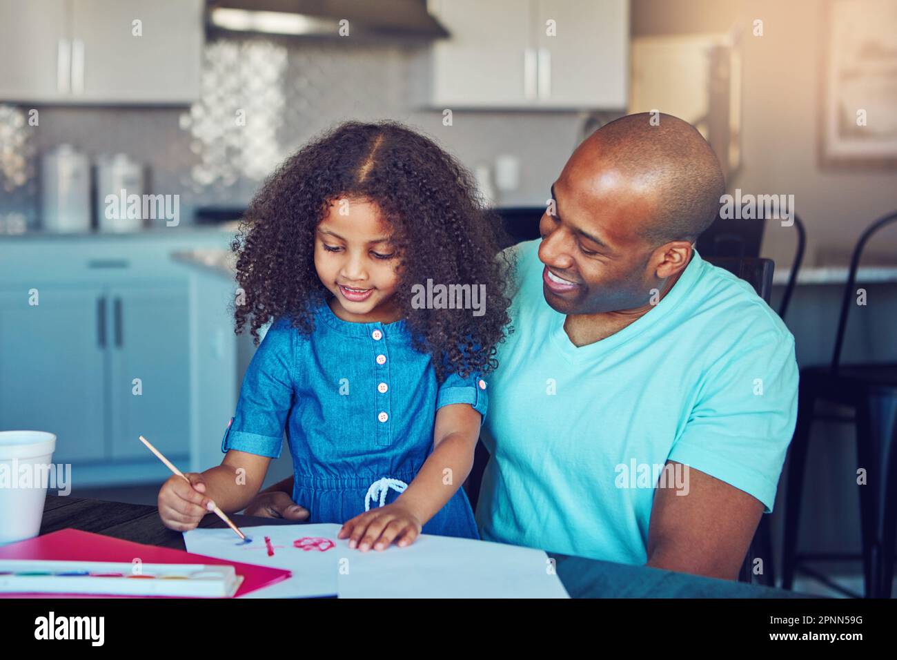 You can paint anything you want to. a cute little girl and her father ...