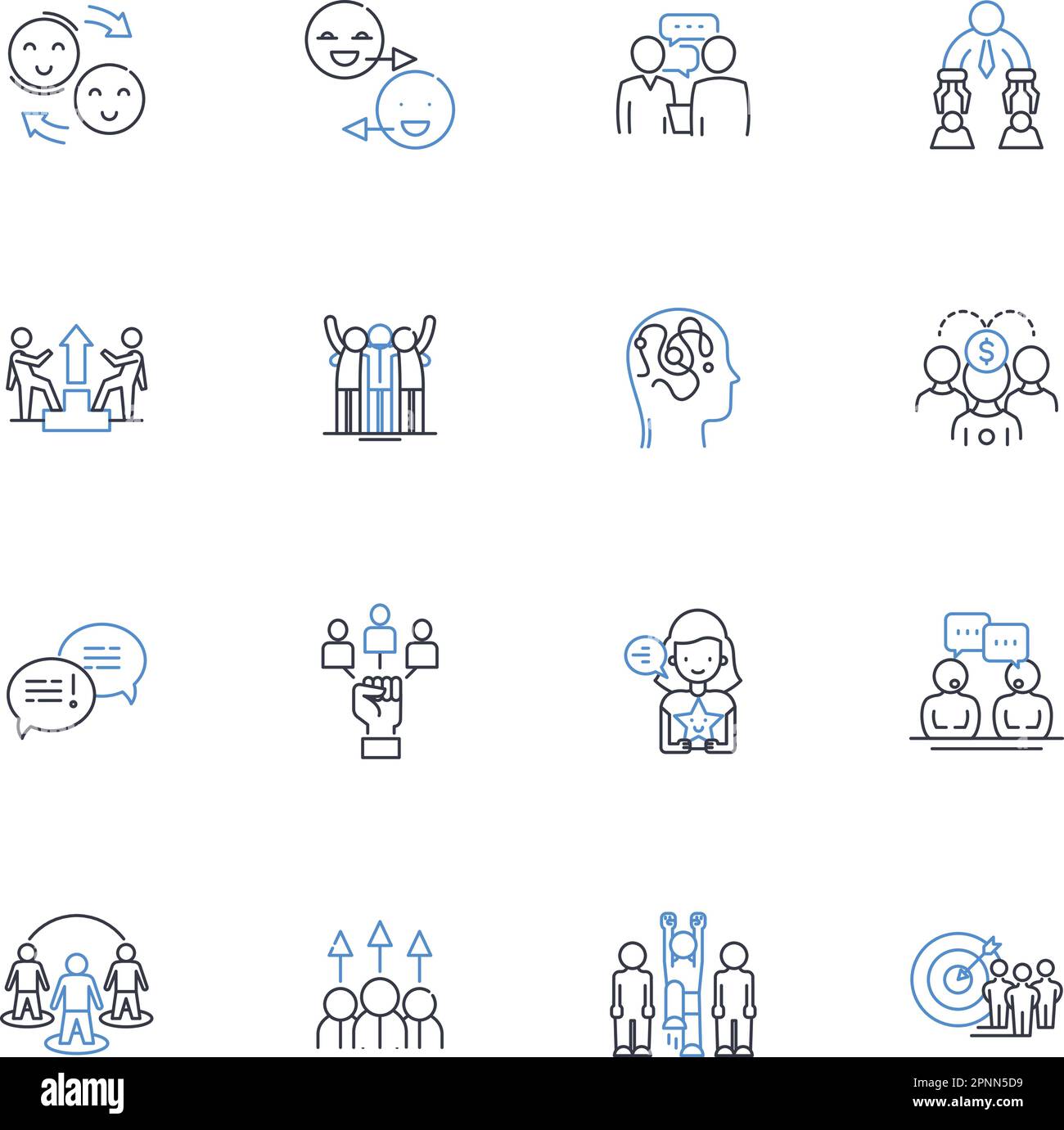 Preparing line icons collection. Planning Organizing Gathering ...