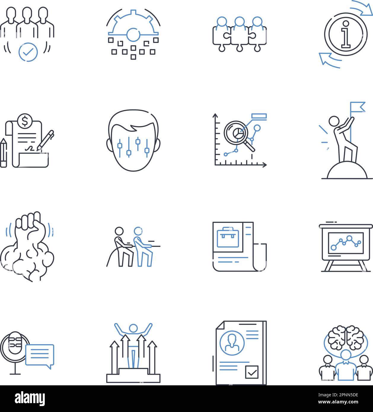 Professional directors line icons collection. Leadership, Experience, Expertise, Governance ...