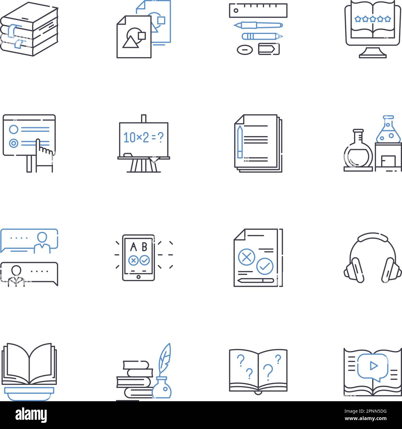 Practice-rehearsal line icons collection. Drill, Run-through ...