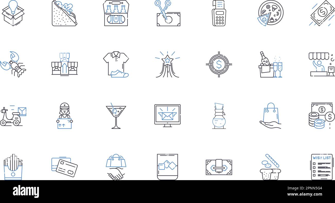 Hypermarket line icons collection. Convenience, Variety, Discounts ... Hypermarket line icons collection. Convenience, Variety, Discounts ...