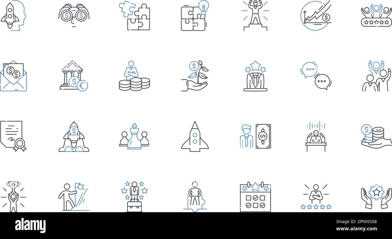 Competition conquest line icons collection. Dominance, Power, Victory ...