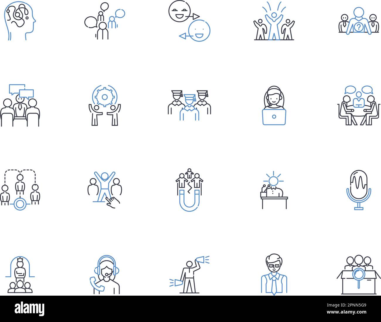 Branding specialist line icons collection. Identity, Positioning ...